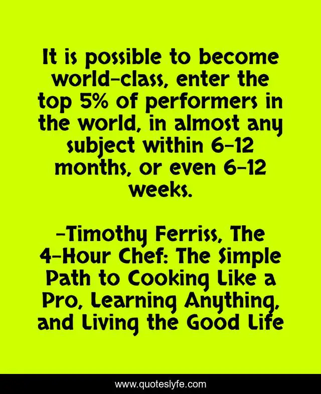 It is possible to become world-class, enter the top 5% of performers i ...