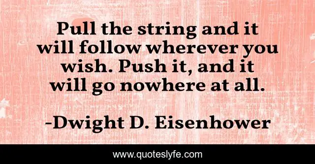 Pull the string and it will follow wherever you wish. Push it, and it ...
