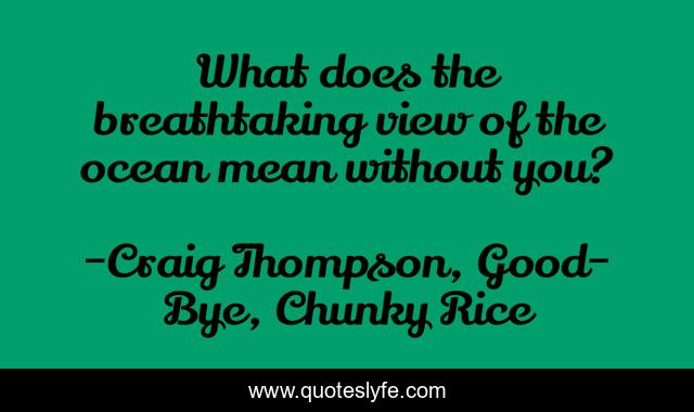 What does the breathtaking view of the ocean mean without you?... Quote ...