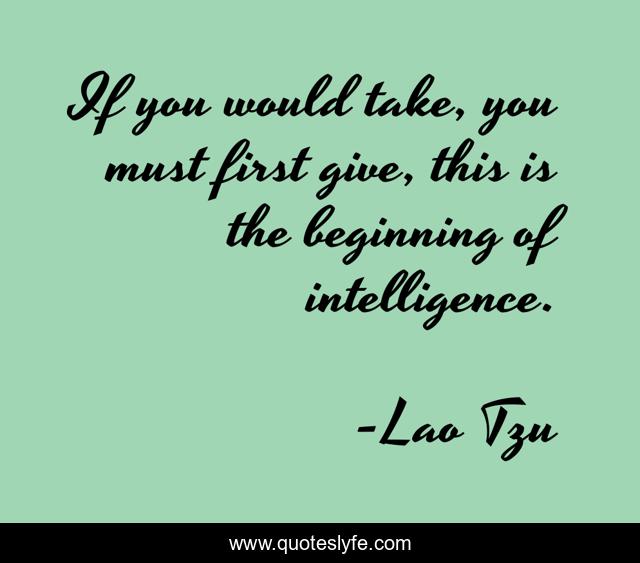 If you would take, you must first give, this is the beginning of intel ...