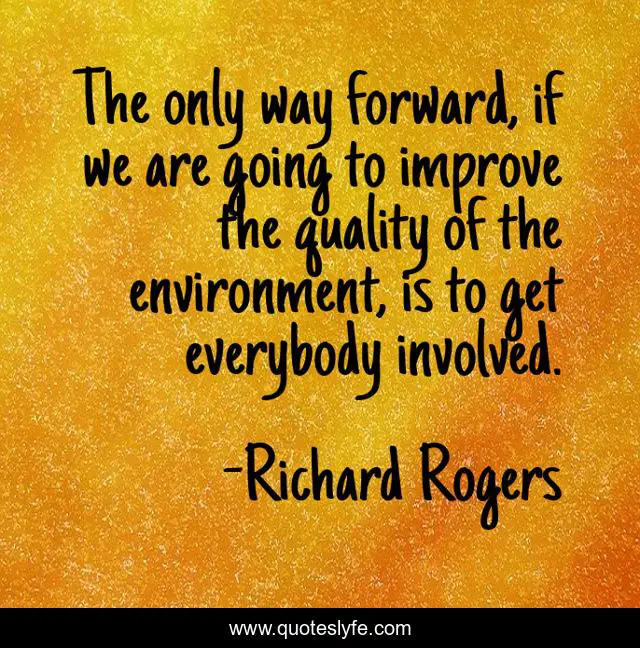 The only way forward, if we are going to improve the quality of the en ...