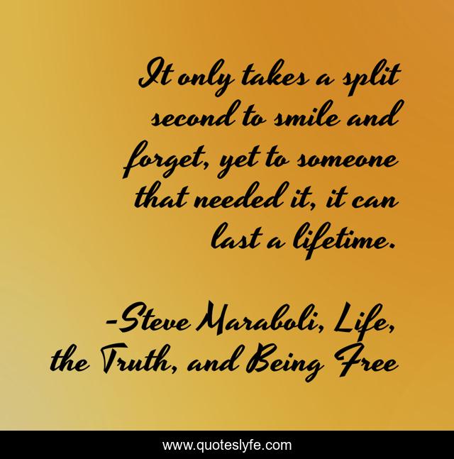 It only takes a split second to smile and forget, yet to someone that ...
