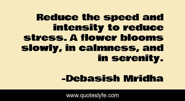 Reduce the speed and intensity to reduce stress. A flower blooms slowl ...