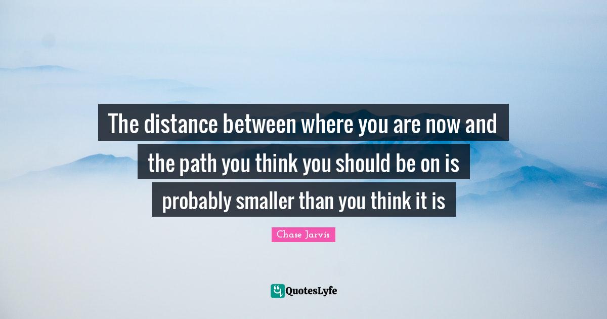The distance between where you are now and the path you think you shou ...