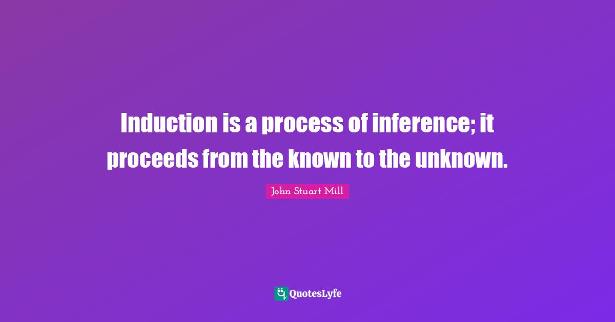 Induction Is A Process Of Inference It Proceeds From The Known To The